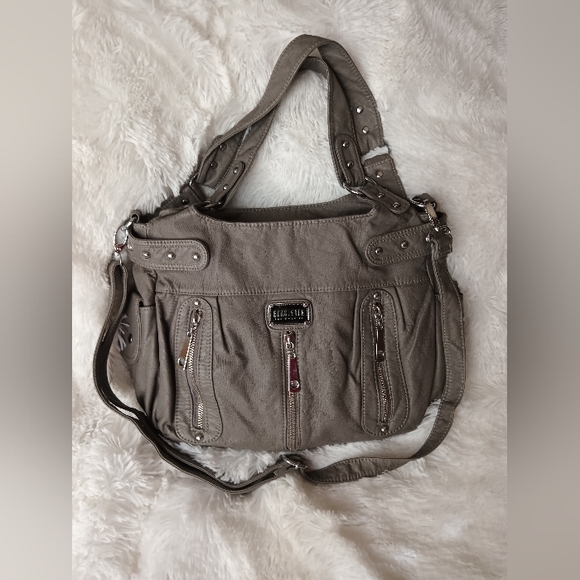 Scarleton | Bags | Scarleton Light Gray Soft Vegan Leather ...